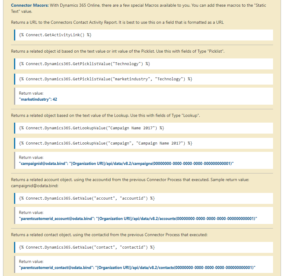 Dynamics 365 Connector Macro Listing | Toolkit for Kentico - Extensions to make working with ...